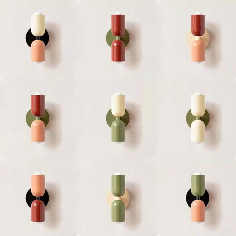 Скандинавская настенная лампа E27, железная красочная комнатная Зеленая лампа для украшения стен гостиной, детской комнаты, Современное украшение для дома, Without Plug, Тёплый белый (2700-3500 K), Other color notes