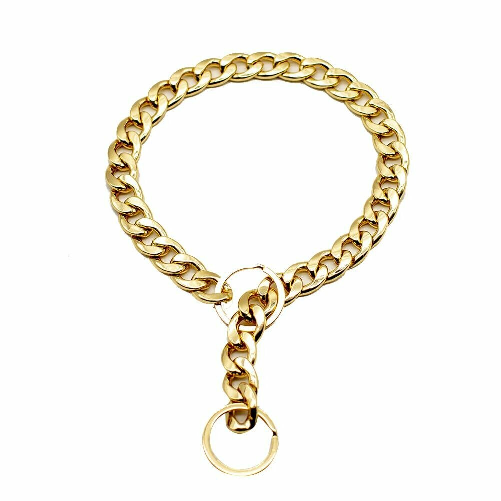 Цепочка-ошейник для собак, металлический золотой, ожерелье-украшение, аксессуары для домашних животных