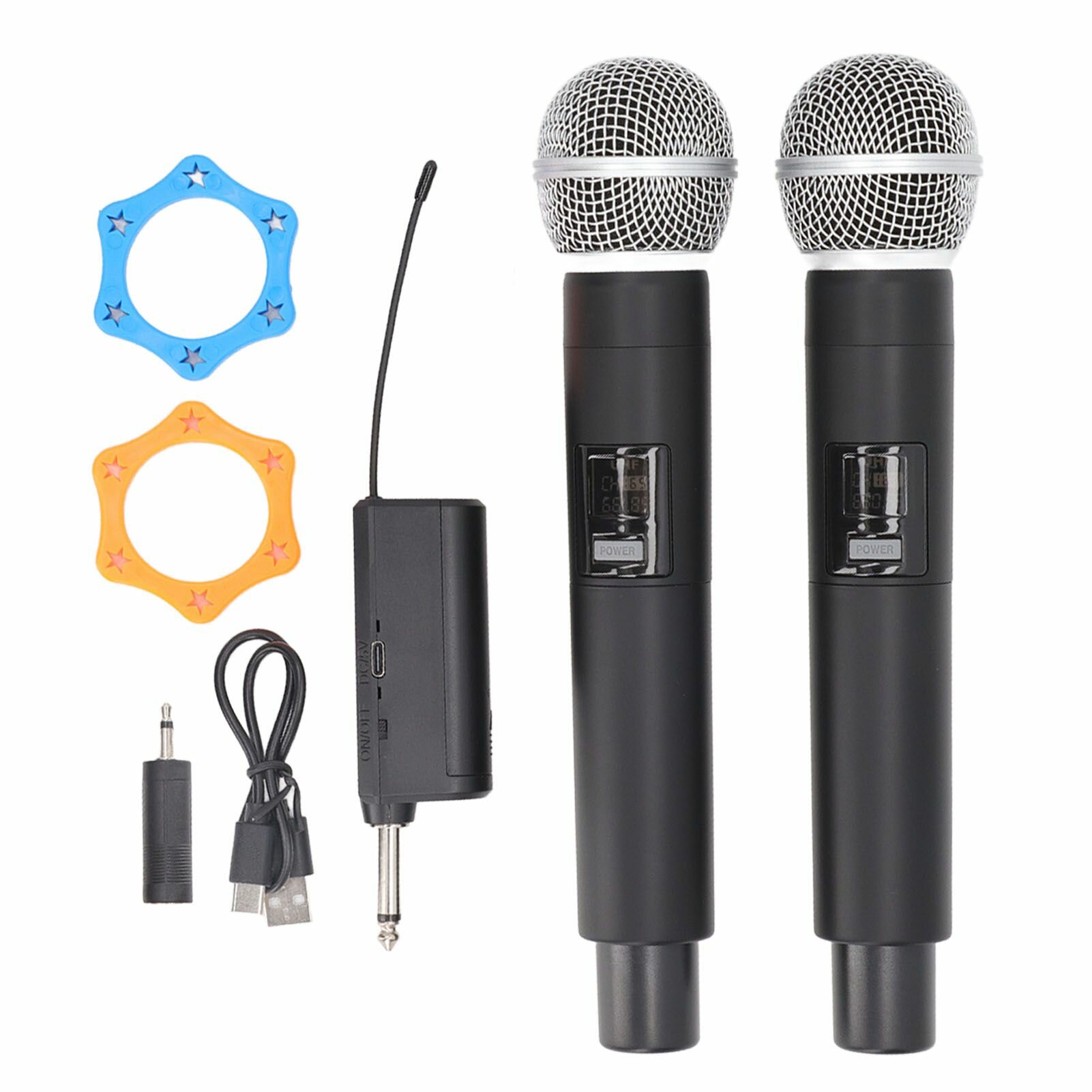 Беспроводная микрофонная система для караоке и выступлений, с перезаряжаемым приемником, 50 метров диапазона, 30Гц-20КГц частотный диапазон