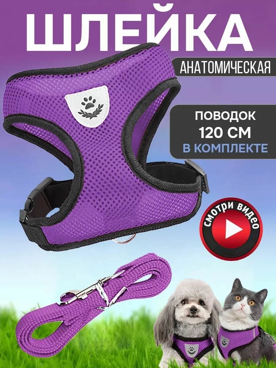 Шлейка для собак и кошек мелких и средних пород