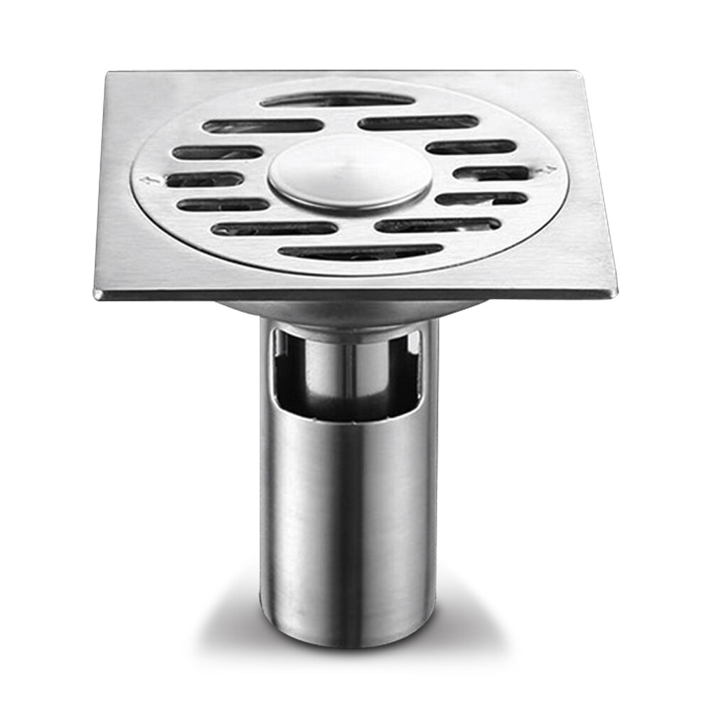 Дренаж для пола антизапаховый душевой дренаж антизапорный перехватчик волос фильтр для раковины защитники из нержавеющей стали вставка для плитки в ванную комнату туалет ванна с съемной крышкой фильтра 304 нержавеющая сталь серебристый