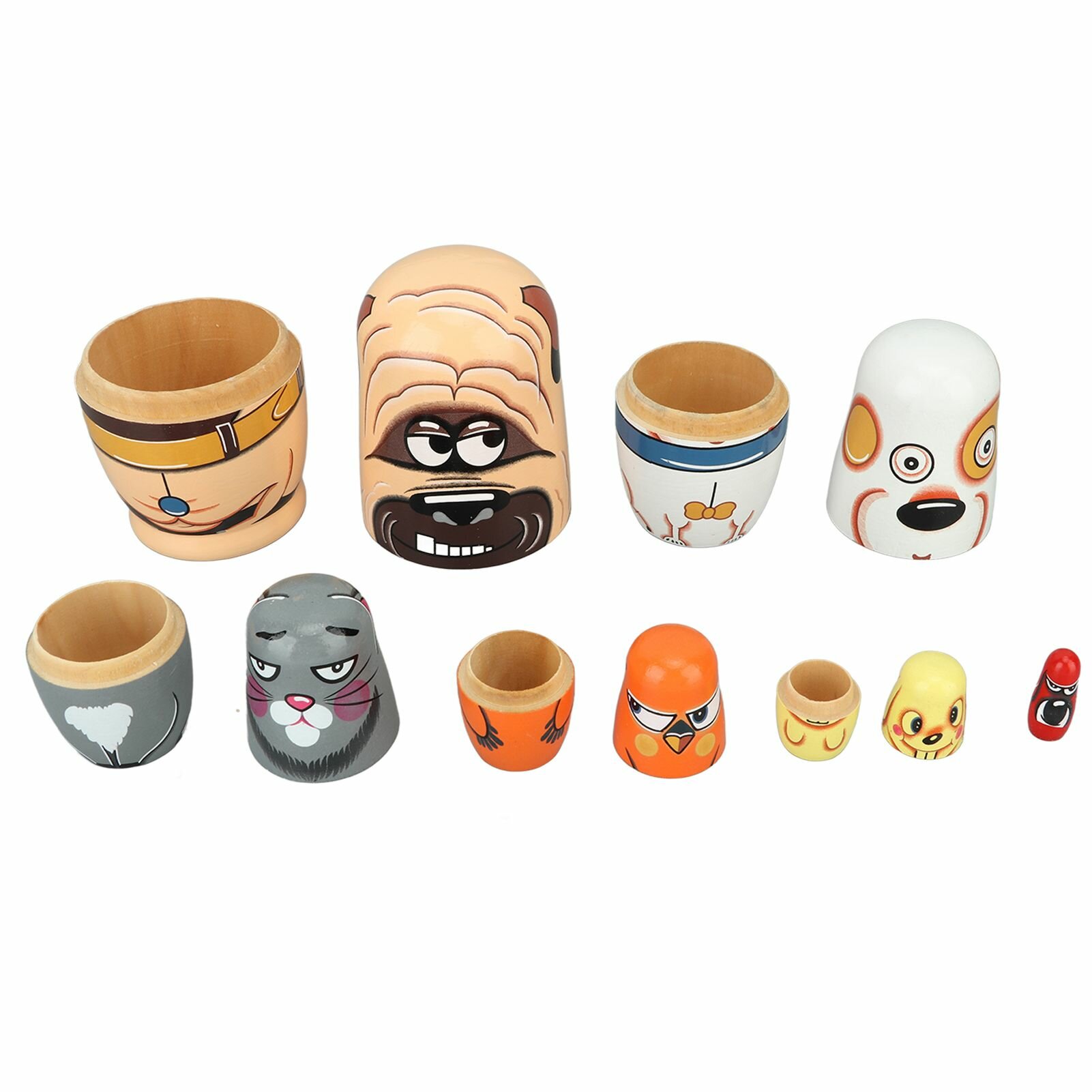 6 шт, матрешки для собак, деревянные декоративные куклы ручной работы, русская матрешка, игрушка для детей, подарок на Рождество, день рождения