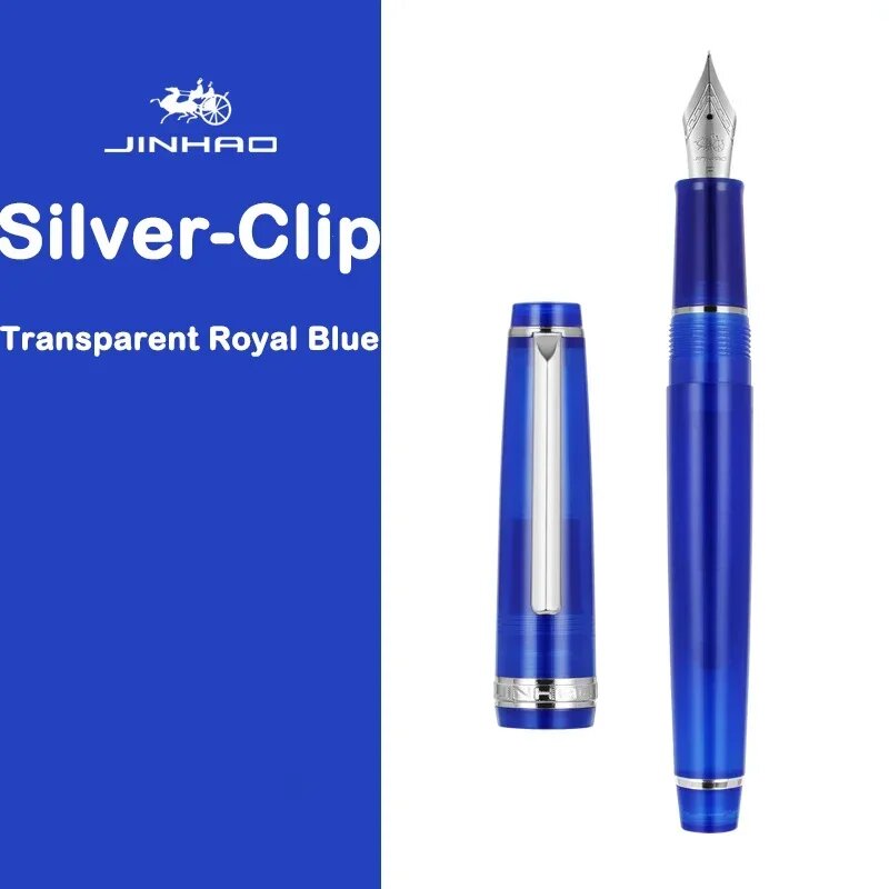 Перьевая ручка Jinhao 82 0,38/0,5/0,7 мм ЭФ, S-Clear Royal Blue