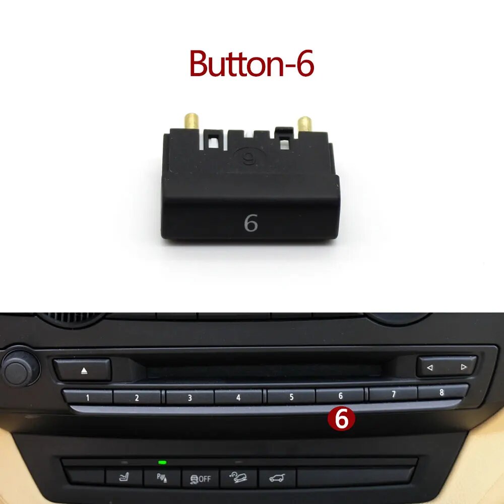 Передняя приборная панель автомобиля, мультимедийное радио, CD-плеер, цифровая кнопка переключения, крышка для BMW X5 X6 E70 E71 E72 2007-2013 65129228176 Button-6