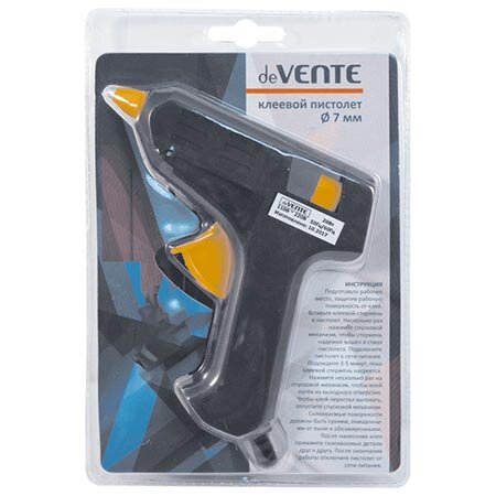 Клеевой пистолет "deVente", 20 Вт, время нагрева 2 минуты, диаметр клеевых стержней - 7мм, 2 стержня в комплекте