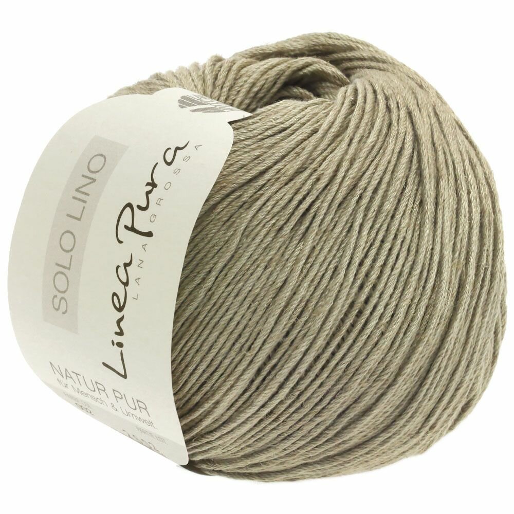 Пряжа для вязания Lana Grossa Solo Lino (21 Beige) 1 моток 50 г/120 м