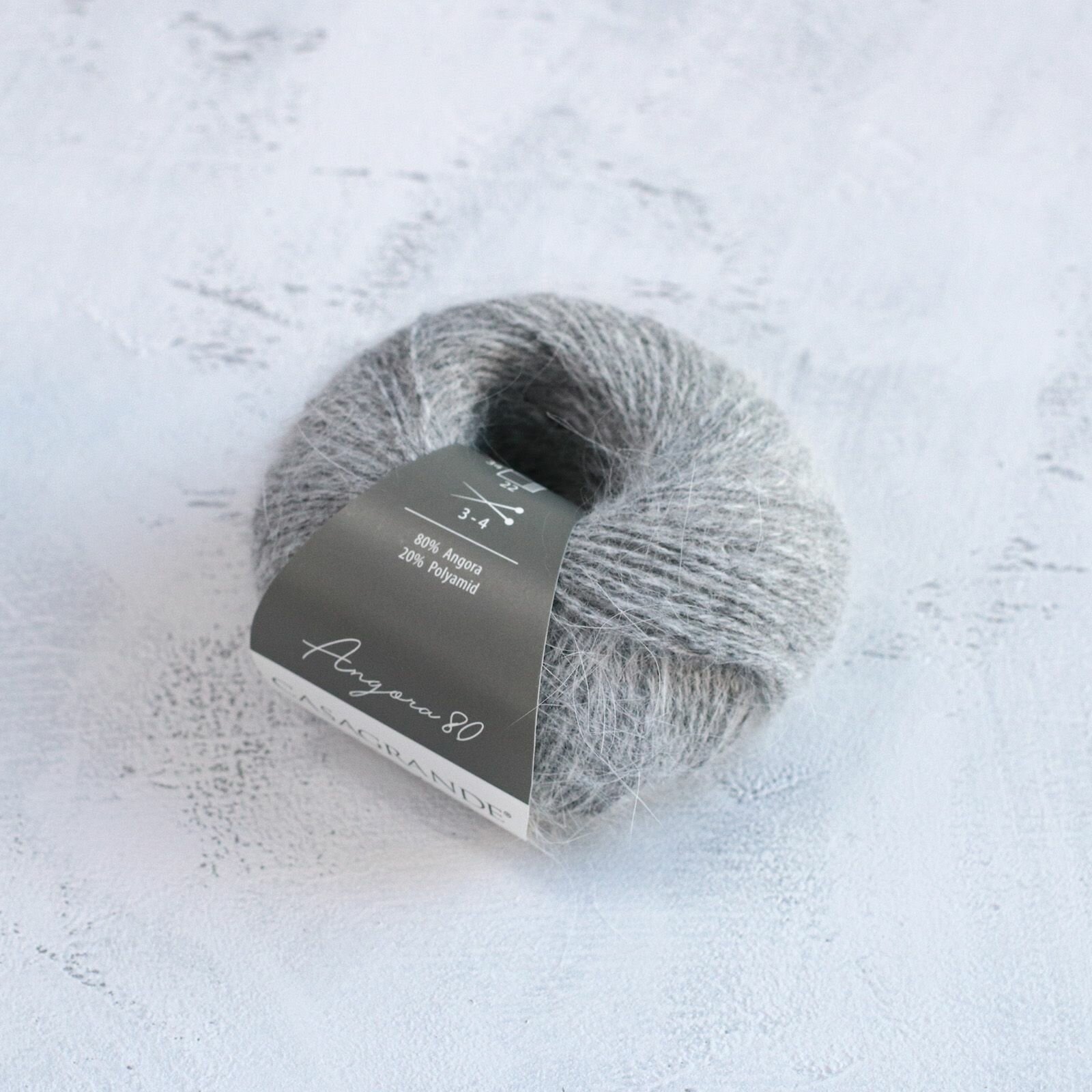 Пряжа для вязания Casagrande Angora 80 (003 Griggio 553 ) 3 мотка по 25 г/112 м