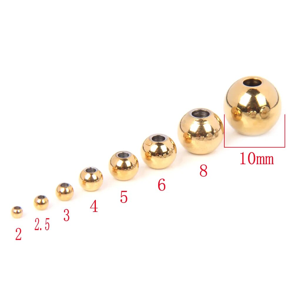 Бусины-разделители XHN из нержавеющей стали 2-10 мм 8 x hole2mm-30pcs, ZZ-002 Gold
