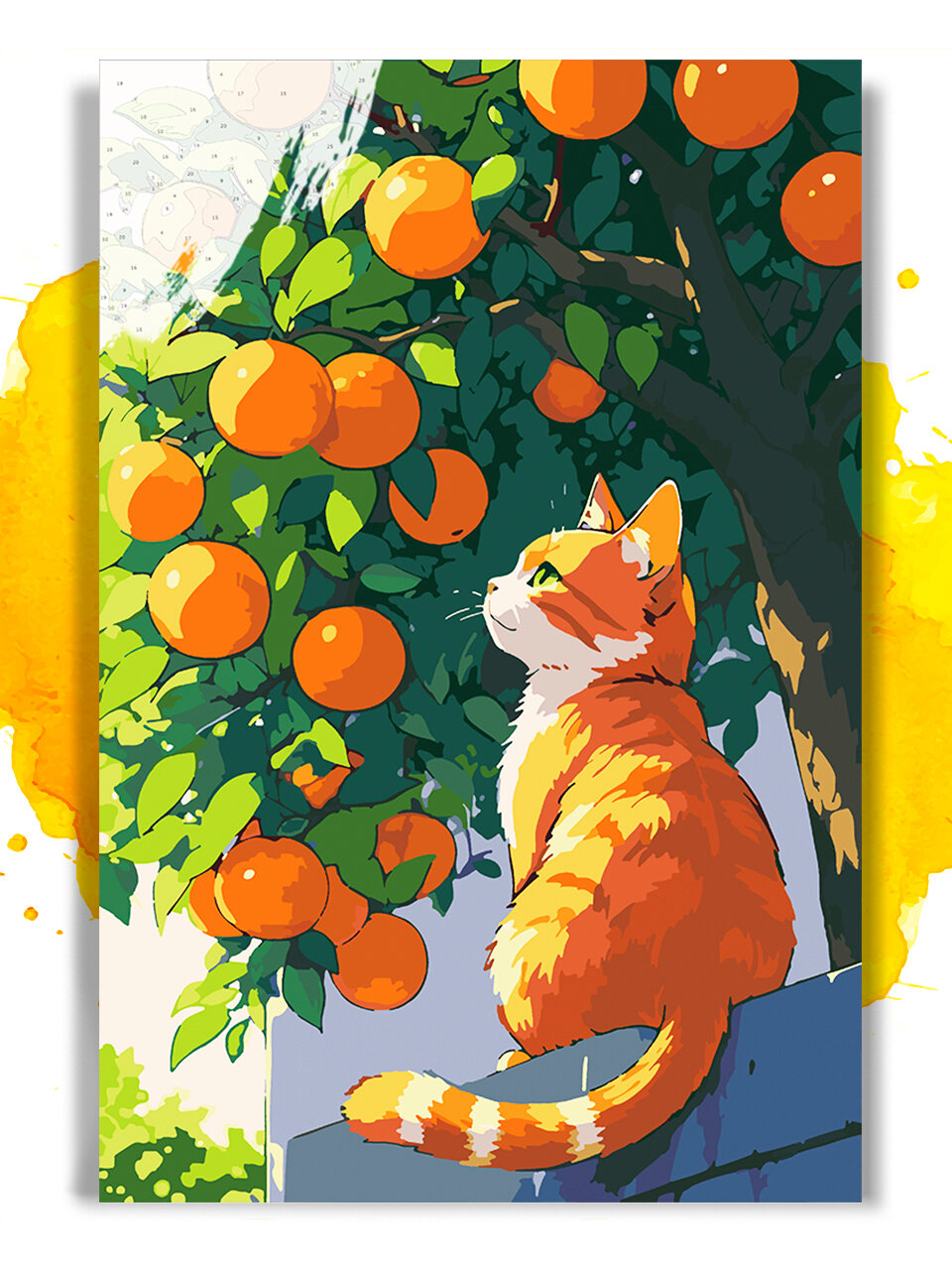 Картина по номерам НА ХОЛСТАХ Рыжий кот и апельсиновое дерево