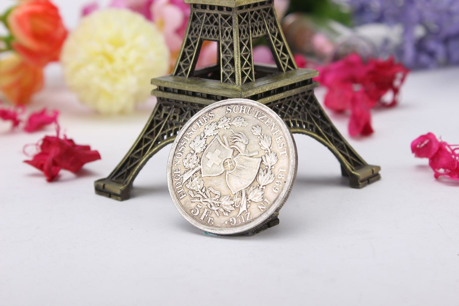 Древние китайские монеты с драконом Серебряные монеты-доллары Имитационные монеты