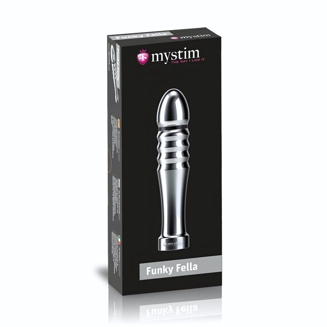 Фаллоимитатор для электростимуляции Funky Fella, 13 см, серебристый, металл