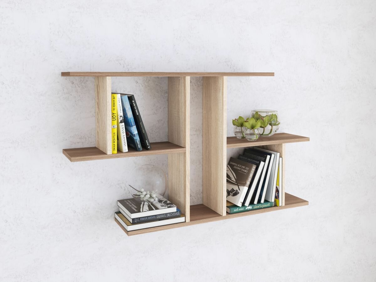 Полка навесная для книг, растений и фотографий, открытая полка