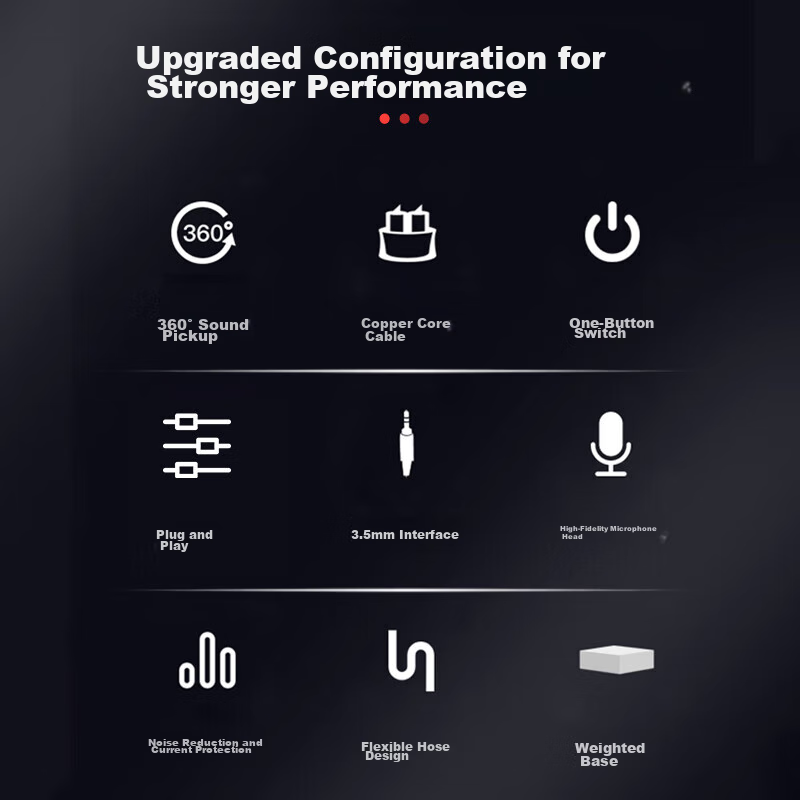 NINTAUS Y100A Microphone, Wired Computer Microphone, Laptop Desktop, Online Class, Video Conference, Gaming, Voice Recording, Live Streaming, 2.5M Upgraded Version (3.5)