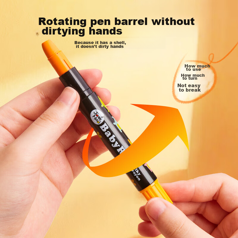 Meiluo Tongnian Crayons, 24 Colors, Non-Toxic, Clean Hands, Washable, Colorful Sticks, for Children, Kindergarten, And Elementary School Students