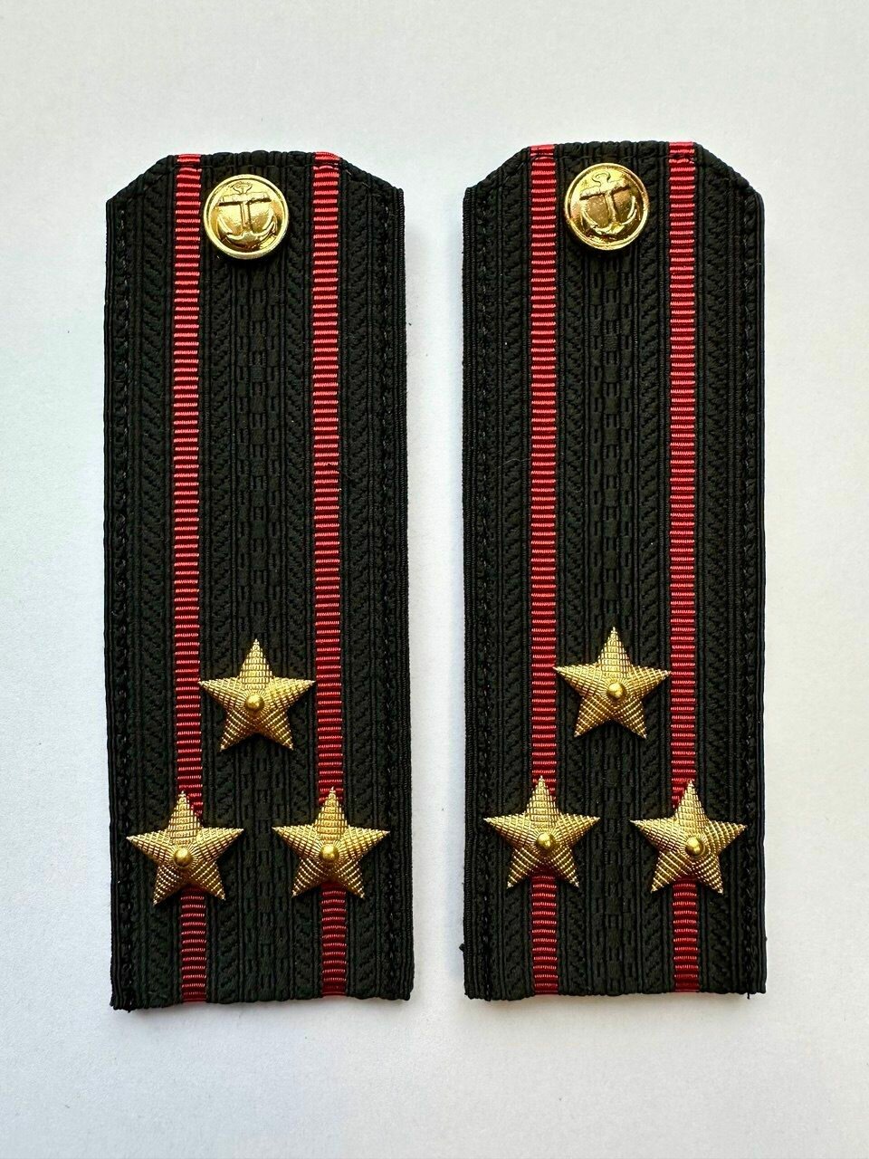 Погоны Морской пехоты повседневные Капитан 1 ранга цвет черный с красными просветами