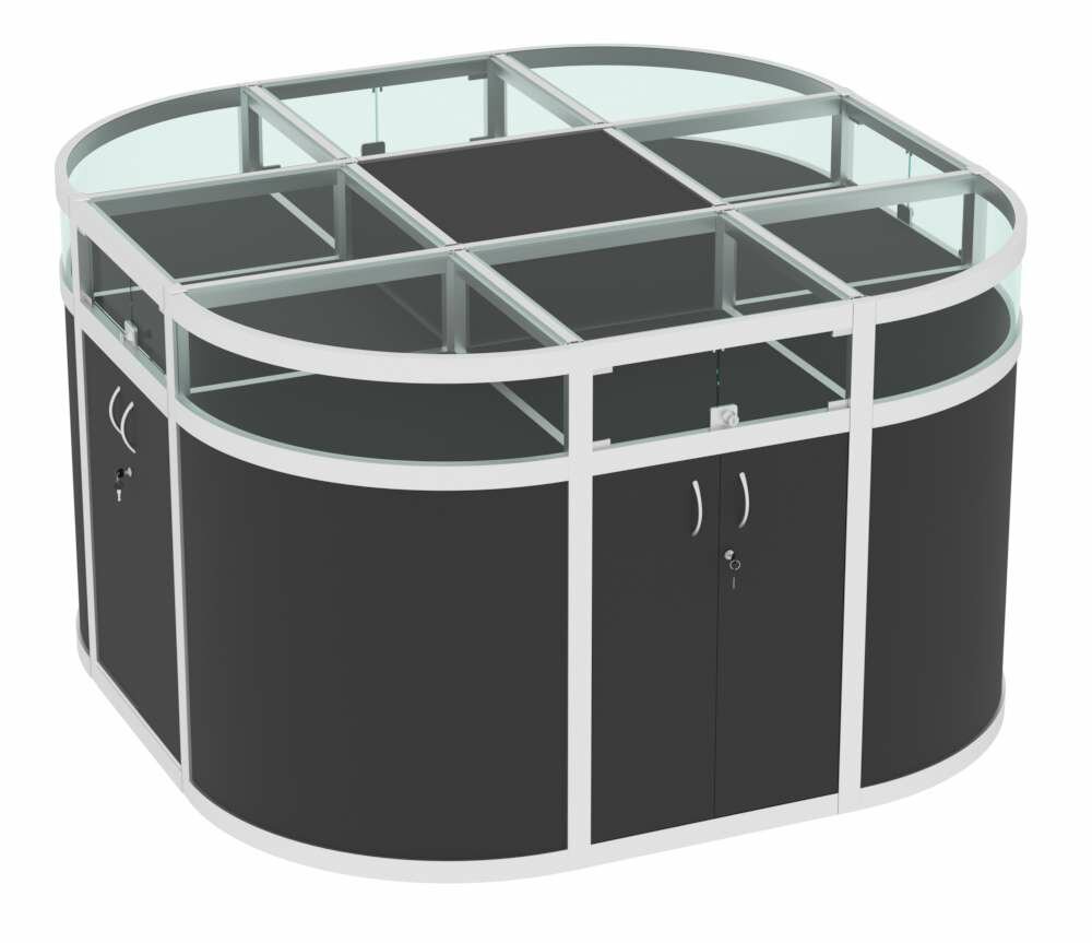 Прилавок-остров №1 (2,25 кв. м), Черный. Производство товара - компания ТОБ.