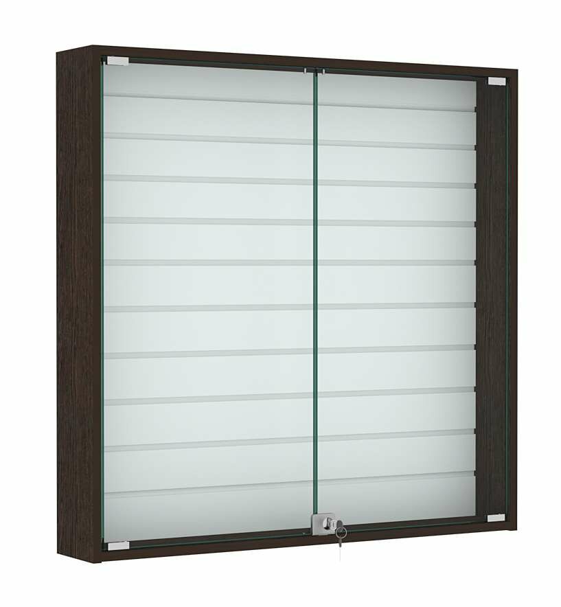 Витрина настенная №4-1Б закрытая с экономпанелью, Дуб Венге. Без полок.