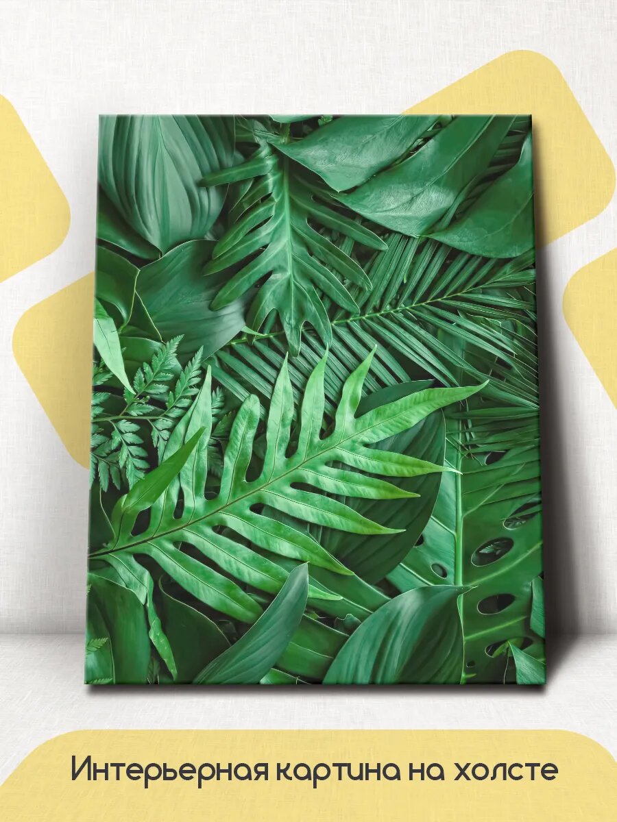 Картина на стену интерьерная Тропические листья 30x40