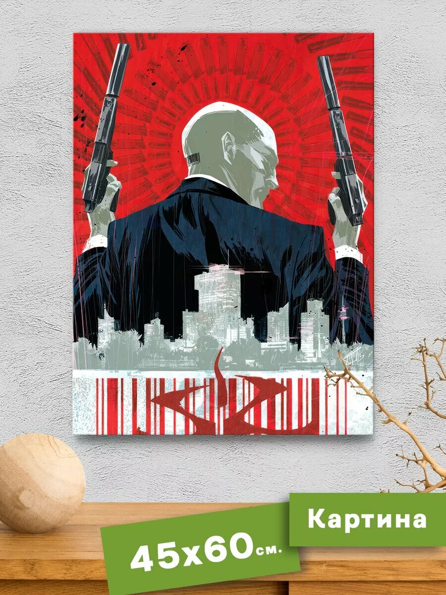 Картина на стену на холсте HITMAN Хитмэн киллер