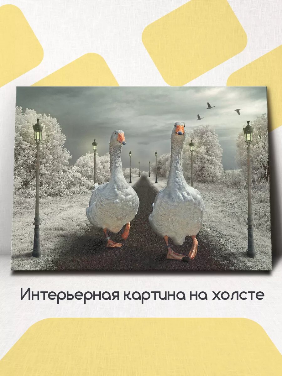 Картина на стену интерьерная Гиси, птицы 60x45 см