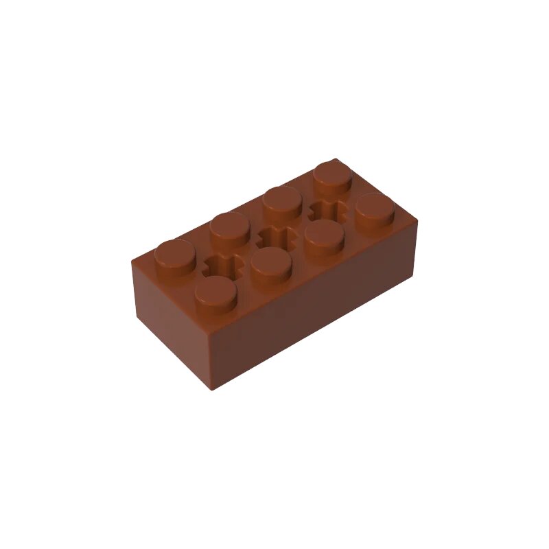 Коричневый кубик LEGO 2x4 с 3 отверстиями (10 шт.)