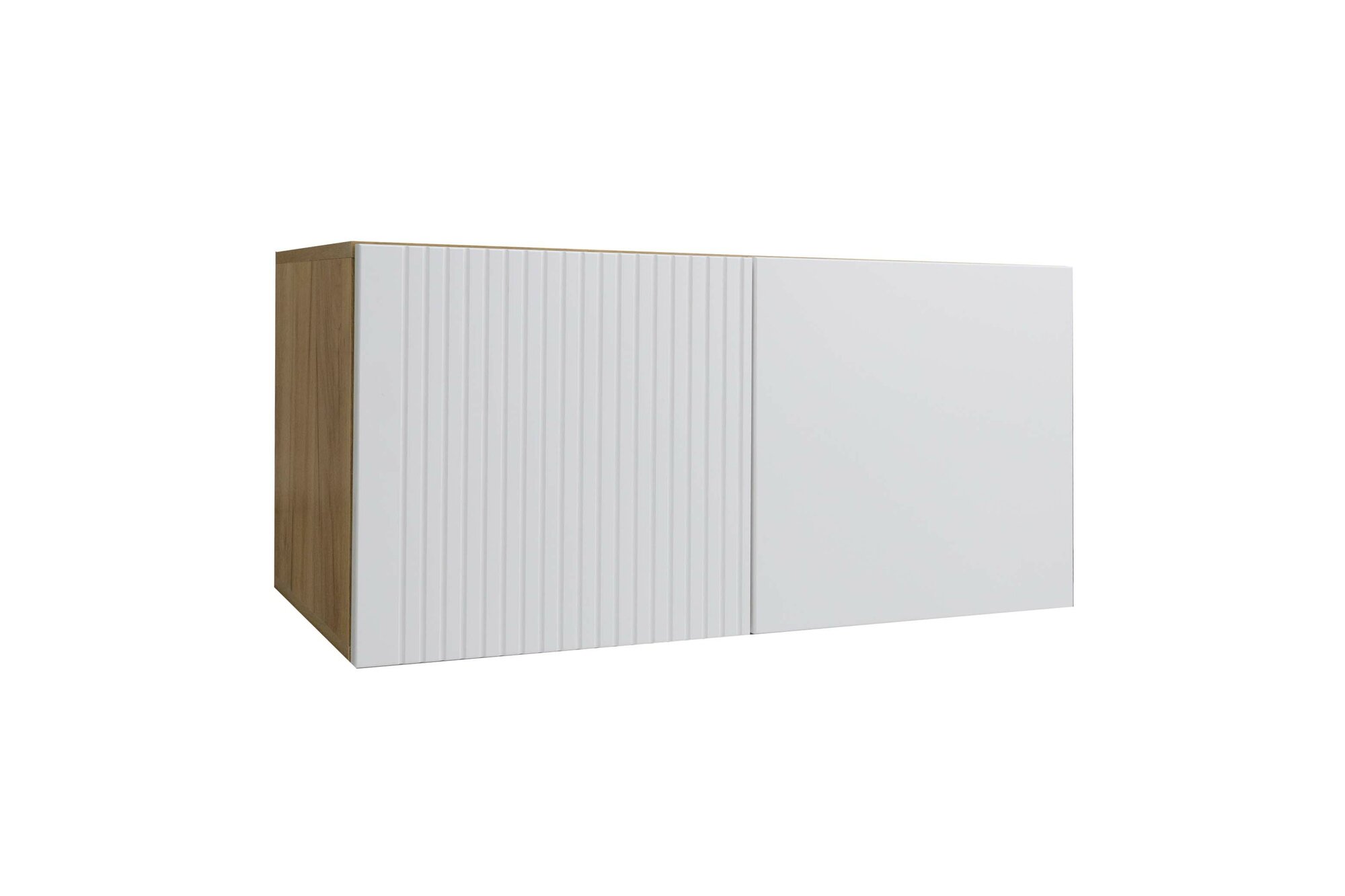 Антресоль Ивару "Стефани 1.1", ЛДСП 16мм, МДФ, распашные двери, стиль лофт, цвет белый / дуб