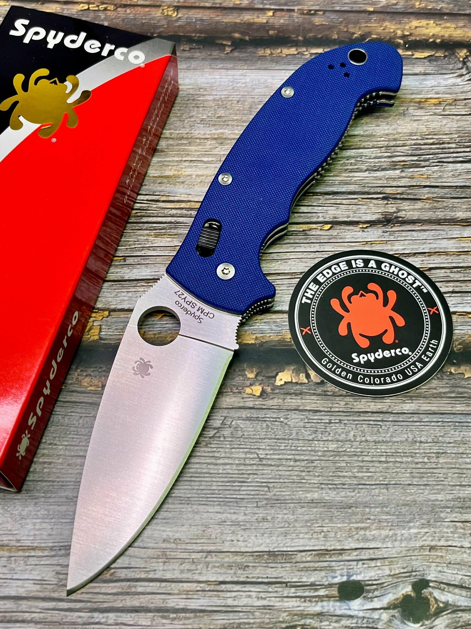 Нож складной Spyderco SC95GPCBL2 Manix 2 XL, SPY27 Blade, Cobalt Blue Handle