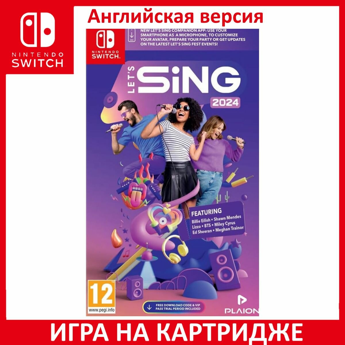 Игра Lets Sing 2024 Switch Картридж на Nintendo Switch Английская версия