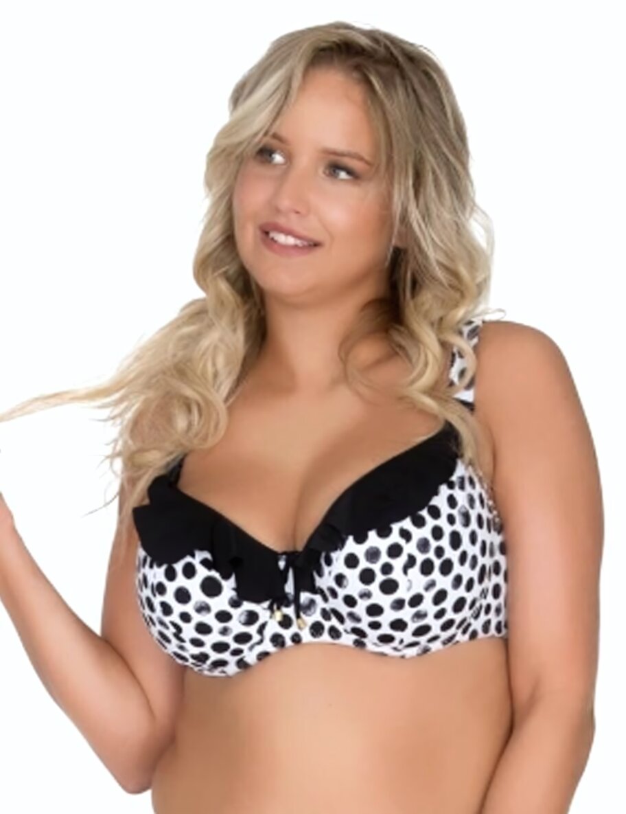 Купальник Купальный лиф в горох с рюшевой отделкой