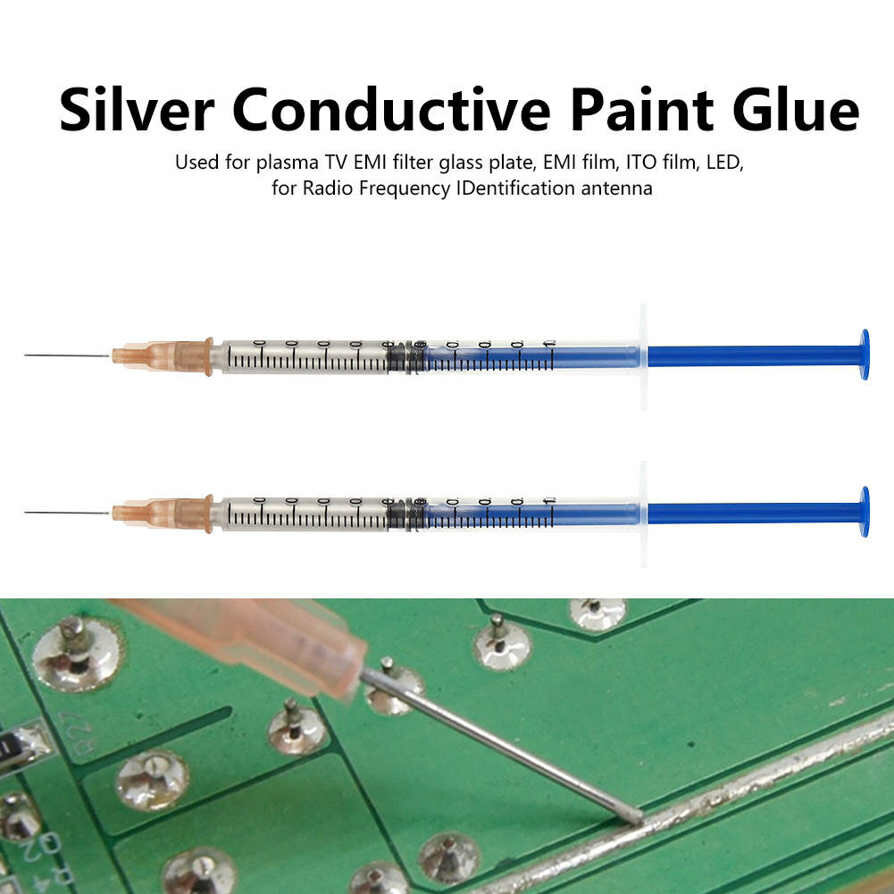 Серебряная токопроводящая краска 2 шт. клей термоотверждаемый провод паста клей для ремонта 0,5 мл