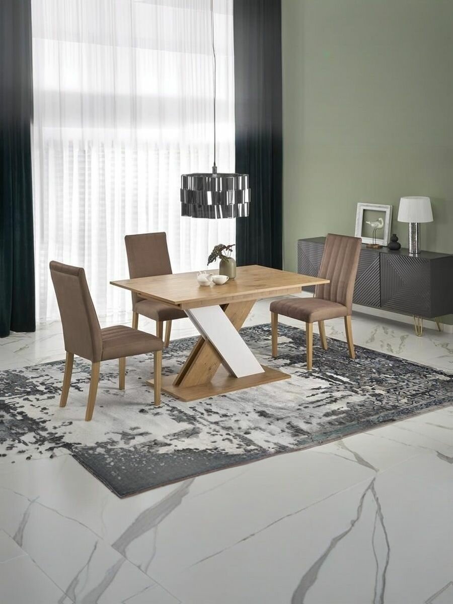 Стол HALMAR XARELTO 130-175/85/76 дуб ланцелот/белый