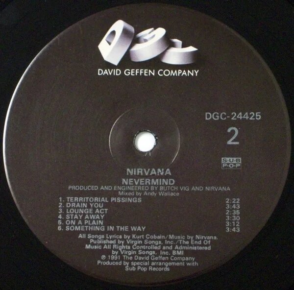 Виниловая пластинка Nirvana - "Nevermind", Geffen Records, LP — фото 1
