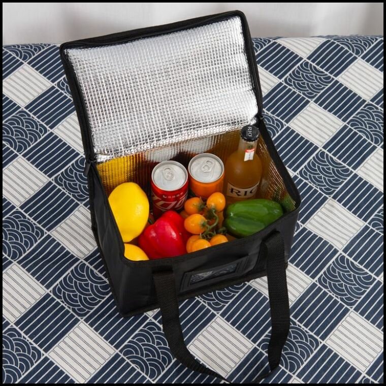 Термосумка большая 35 л. Сумка холодильник черная для еды и напитков для доставки еды