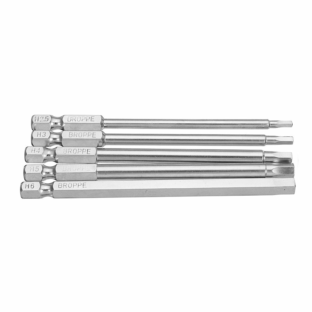 Инструмент Broppe 5 шт. 100 мм H2.5-H6 шестигранная отвертка бита 1/4 дюйма шестигранный хвостовик магнитные отвертки биты