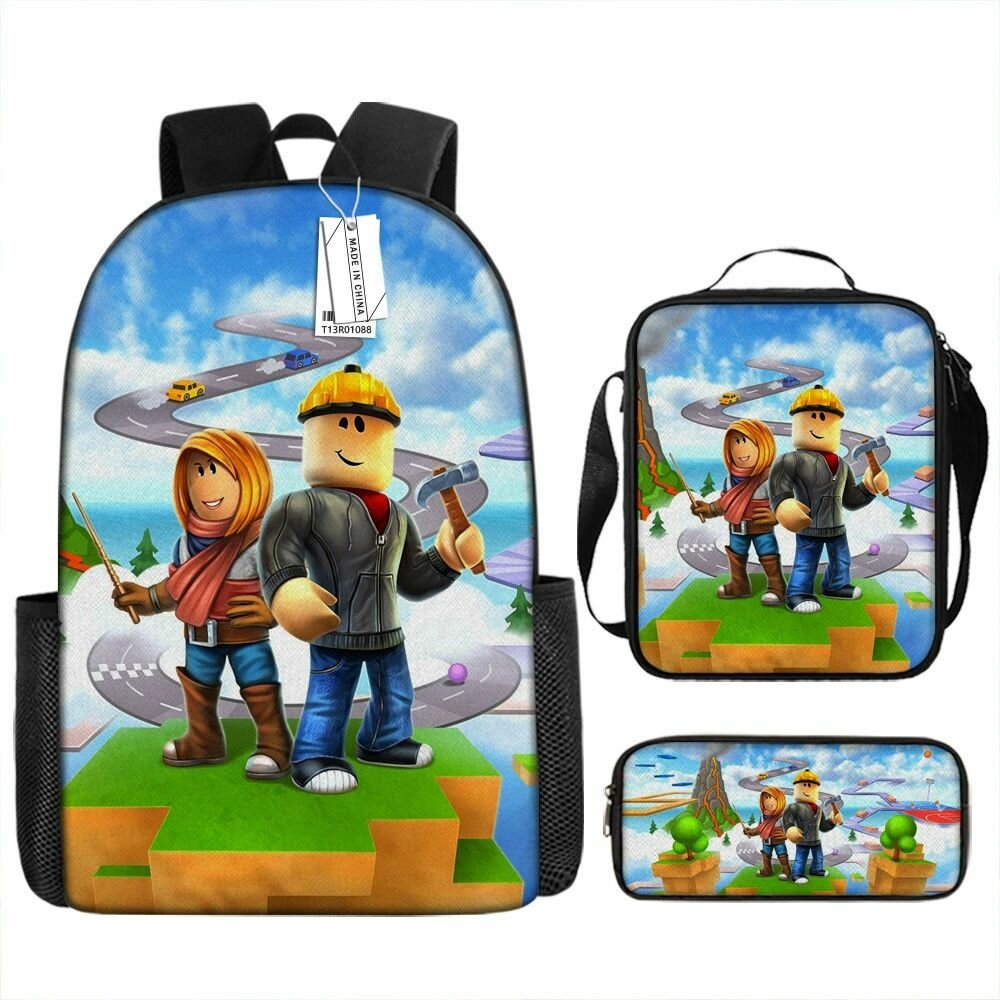 Рюкзак школьный игра Roblox DynaBlocks сумка для обеда пенал комплект для школьников