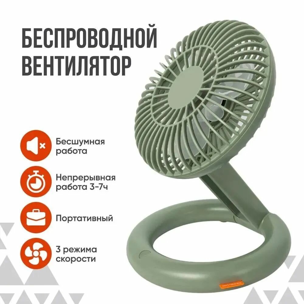Вентилятор настольный Xiaomi Quality Zero Silent Storage Fan портативный с USB для дома и работы, бирюзовый