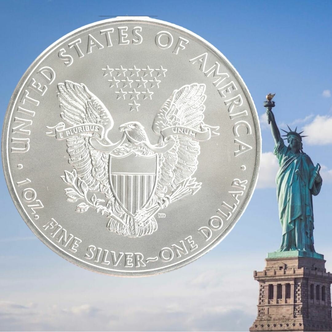 Серебряная монета 1 доллар "Американский серебряный орел или Шагающая свобода". США. 2012 г.