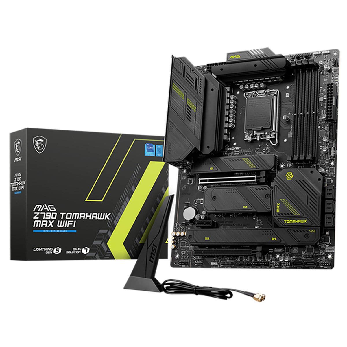 Материнская плата MSI MAG Z790 TOMAHAWK MAX WIFI Z790, LGA1700, 4*DDR5, 2*PCIEx16, 1*PCIEx1, 4*M.2, 3*TypeC, 4*USB3.2Gen2, 6*USB3.2Gen1, 4*USB2.0, 8*SATA3.0, 2.5G, DP, HDMI, ATX, RTL уц-3-4