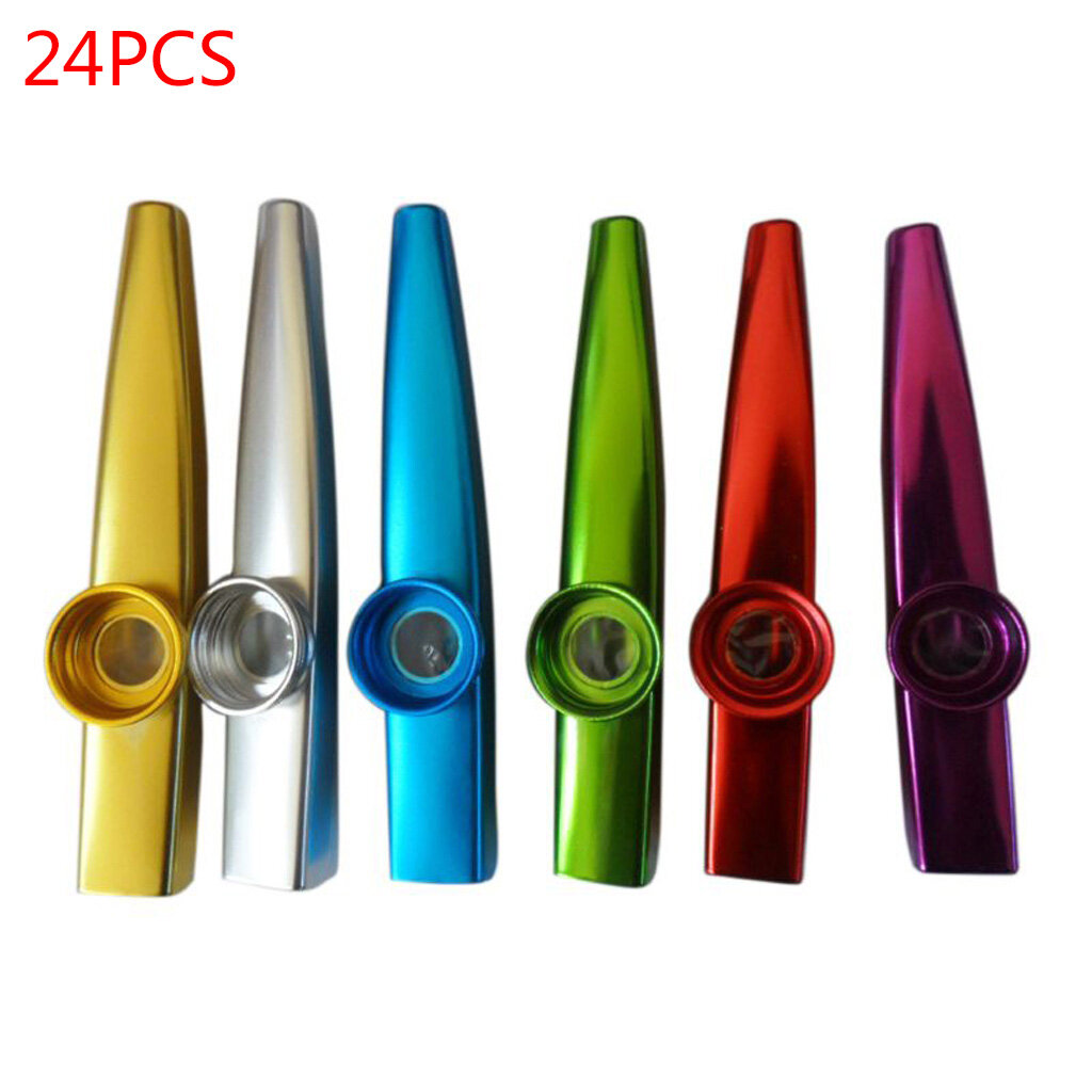 1 набор из 24шт, музыкальный инструмент Orff metal Kazoo flute set