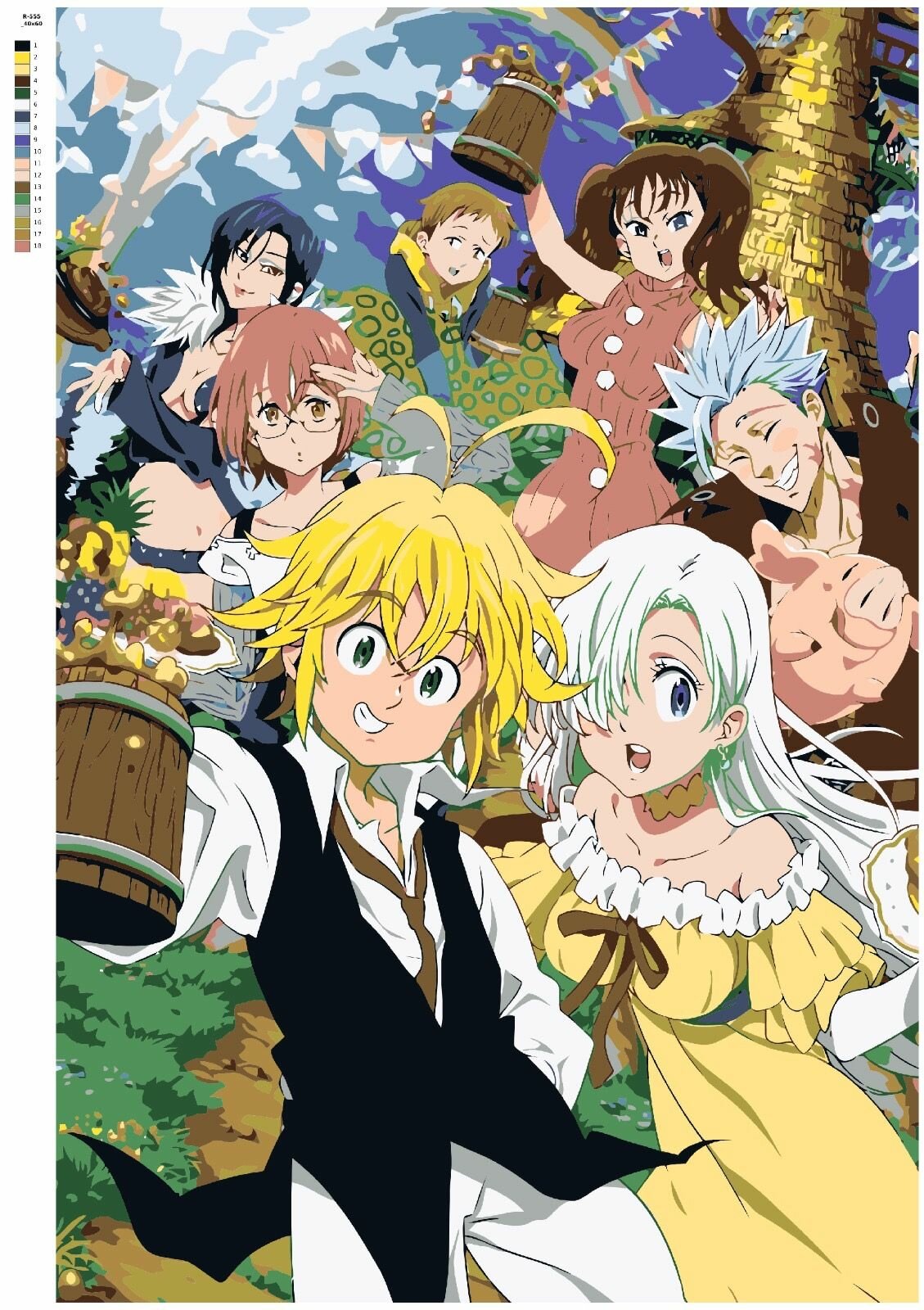 Картина по номерам R-555 "Аниме - Семь смертных грехов" 40х60 см