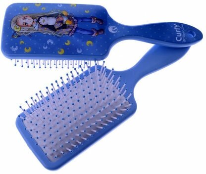 Массажная расческа Scarlet Line "Curly" 26865-CU, детская, для волос, синего цвета с рисунком аниме, 22см