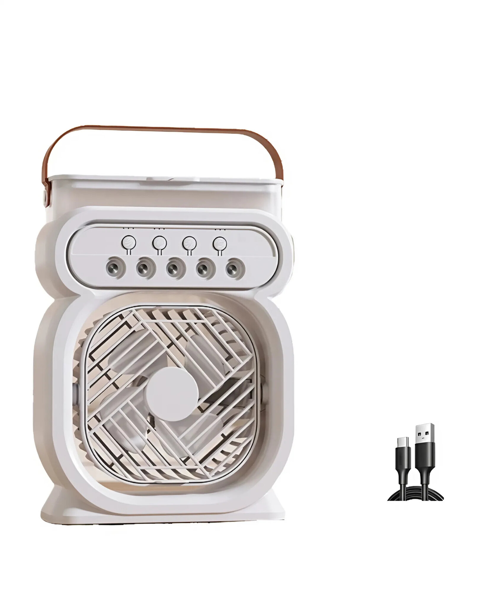Портативный вентилятор 3 в 1 с питанием от USB, увлажнитель с подсветкой, цвет белый