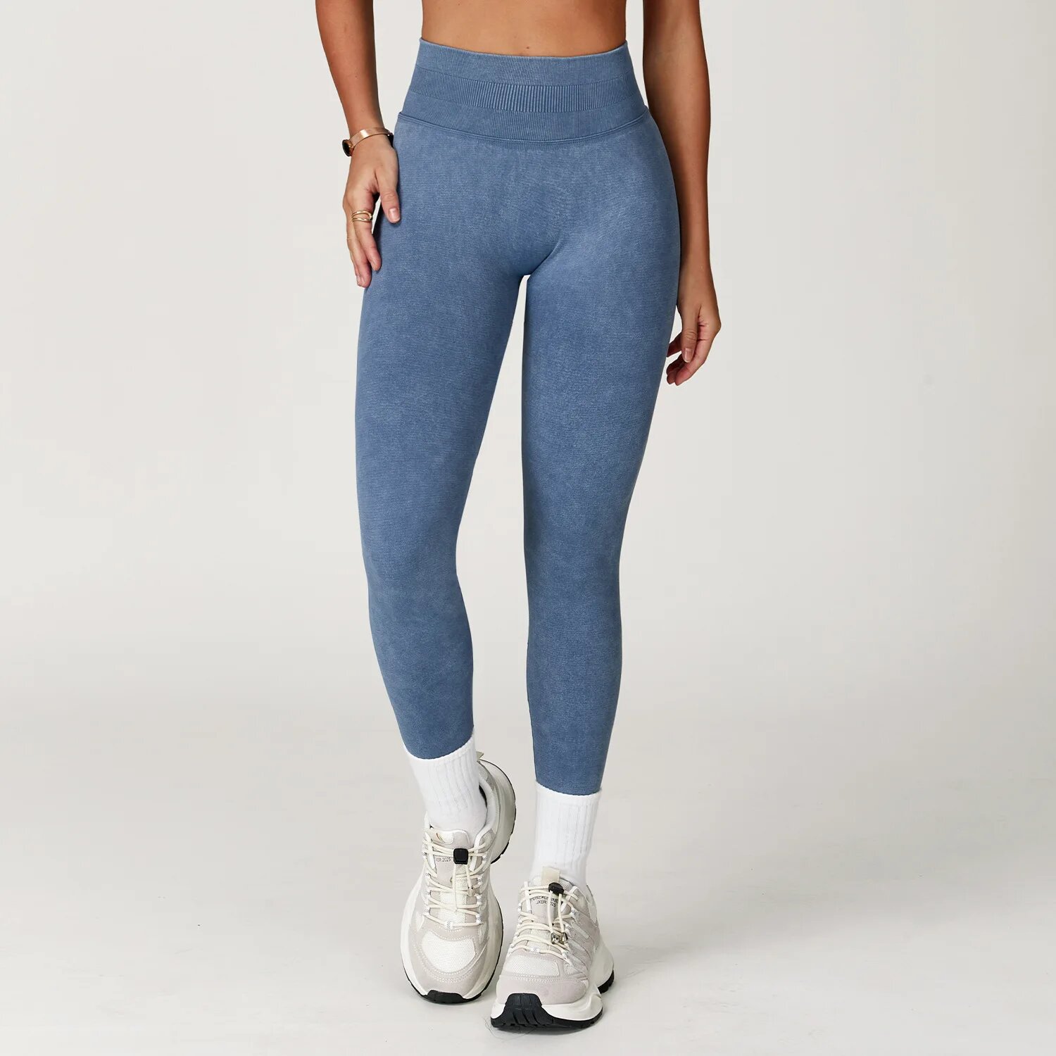 Леггинсы спортивные женские серые Denim Blue, M