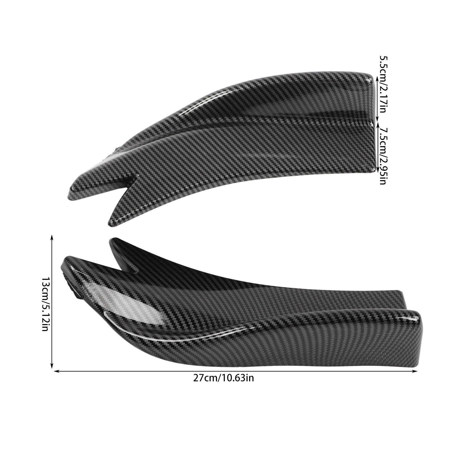 2 шт. Задний бампер боковой спойлер карбоновый стиль объемное украшение универсальный для автомобиля