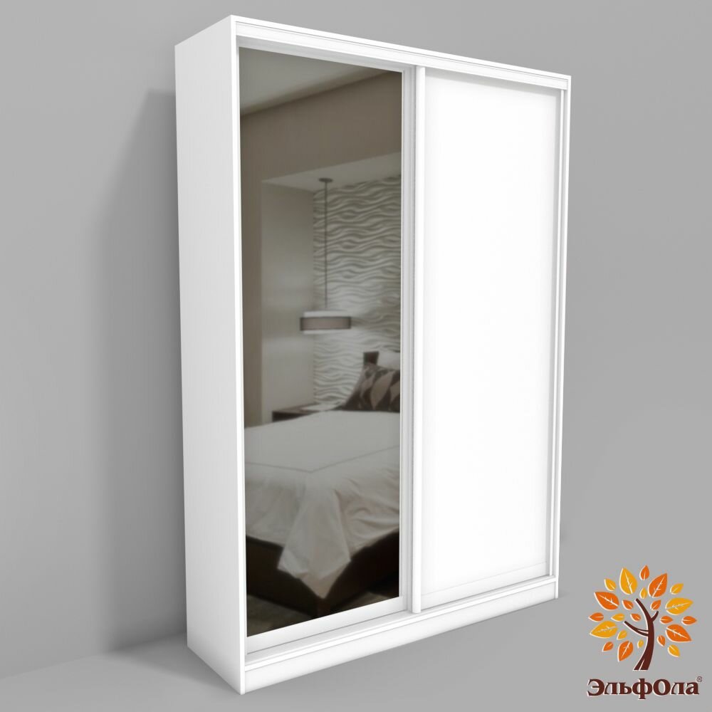 Шкаф-купе ЭльфОла "Гранд" 110*60*240 см, белый, профиль белый
