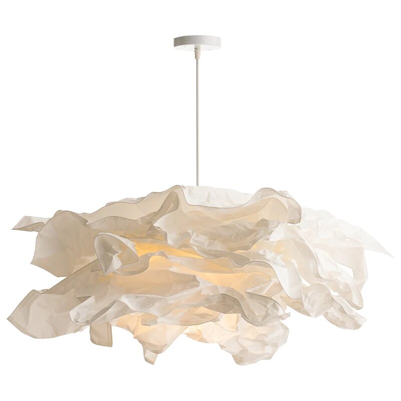 Современная Подвесная лампа в виде облака для гостиной, спальни, кабинета, магазина одежды, декоративная бумажная подвесная люстра E27 «сделай сам», цвет белый, Paper size 60cm, Paper pendant lamp, 3 color temperature, Бежевый