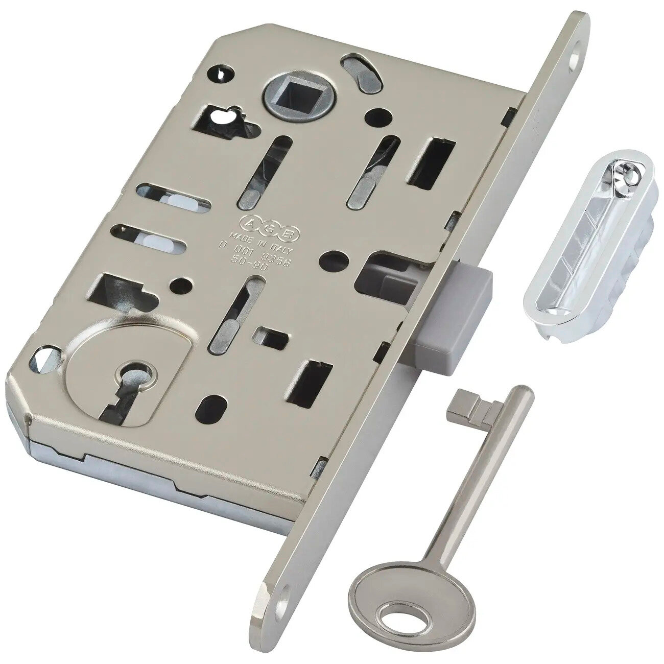 B06101.50. xx.640 AGB (АГБ) Корпус врезного замка под кл. MEDIANA POLARIS с отв. планкой (скин) никель