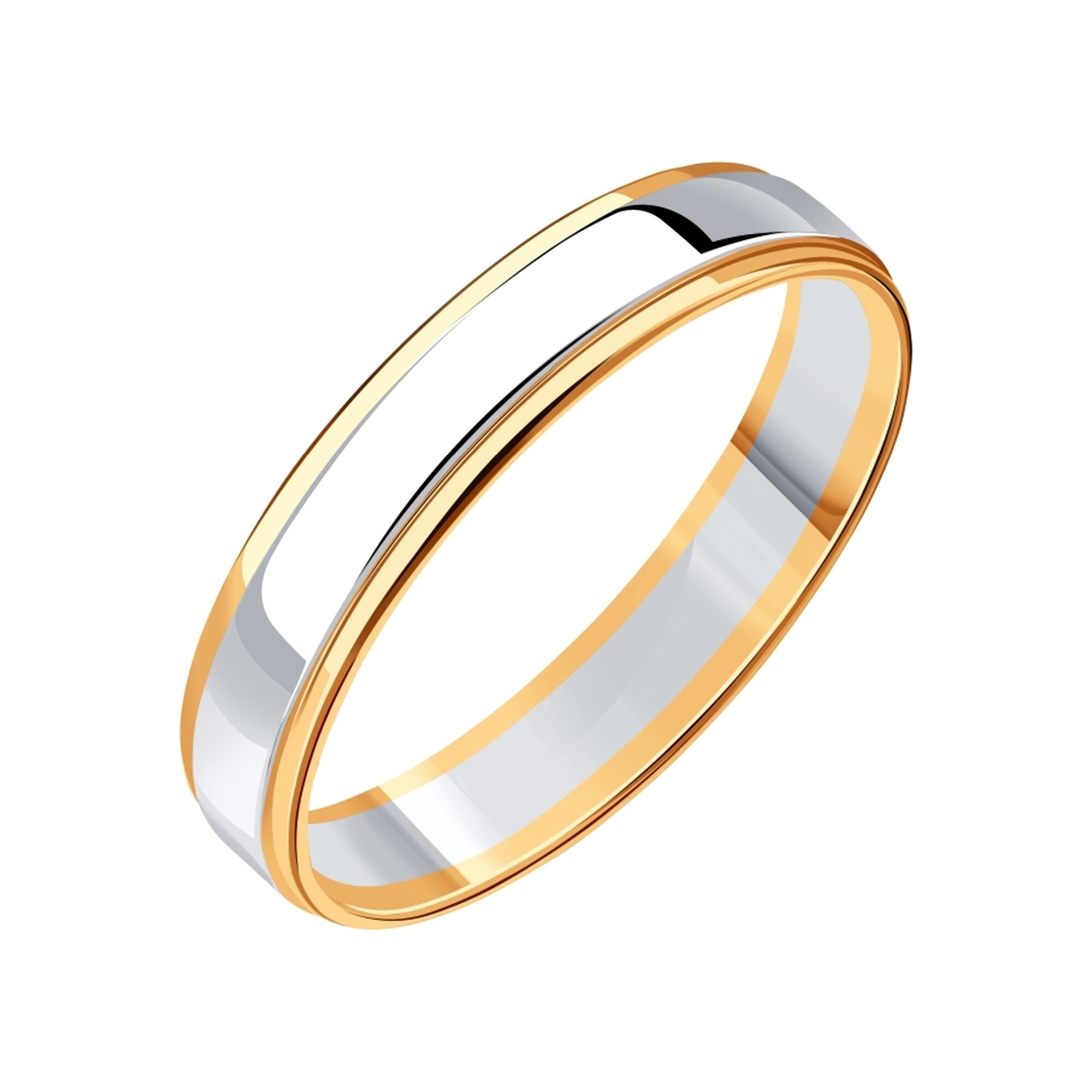 Кольцо обручальное, комбинированное золото, 585 проба