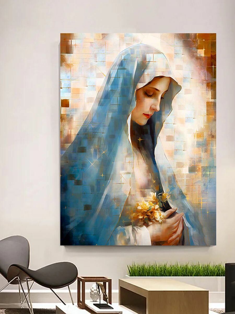 Картина "Образ Богородицы", Божья Матерь, Мадонна 60х80 см.