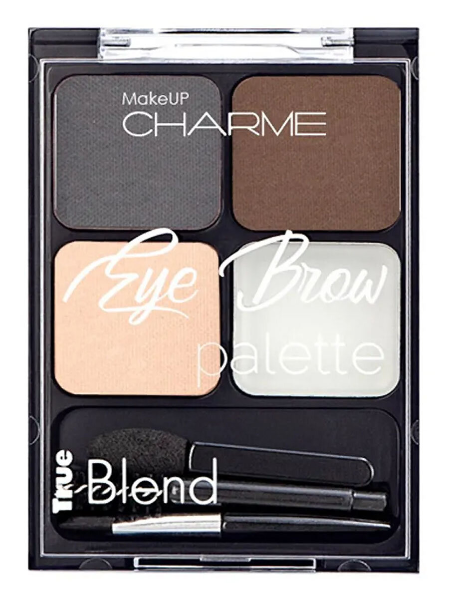 Тени для бровей Charme "True Blend", с закрепляющим воском, тон 002 Натуральный